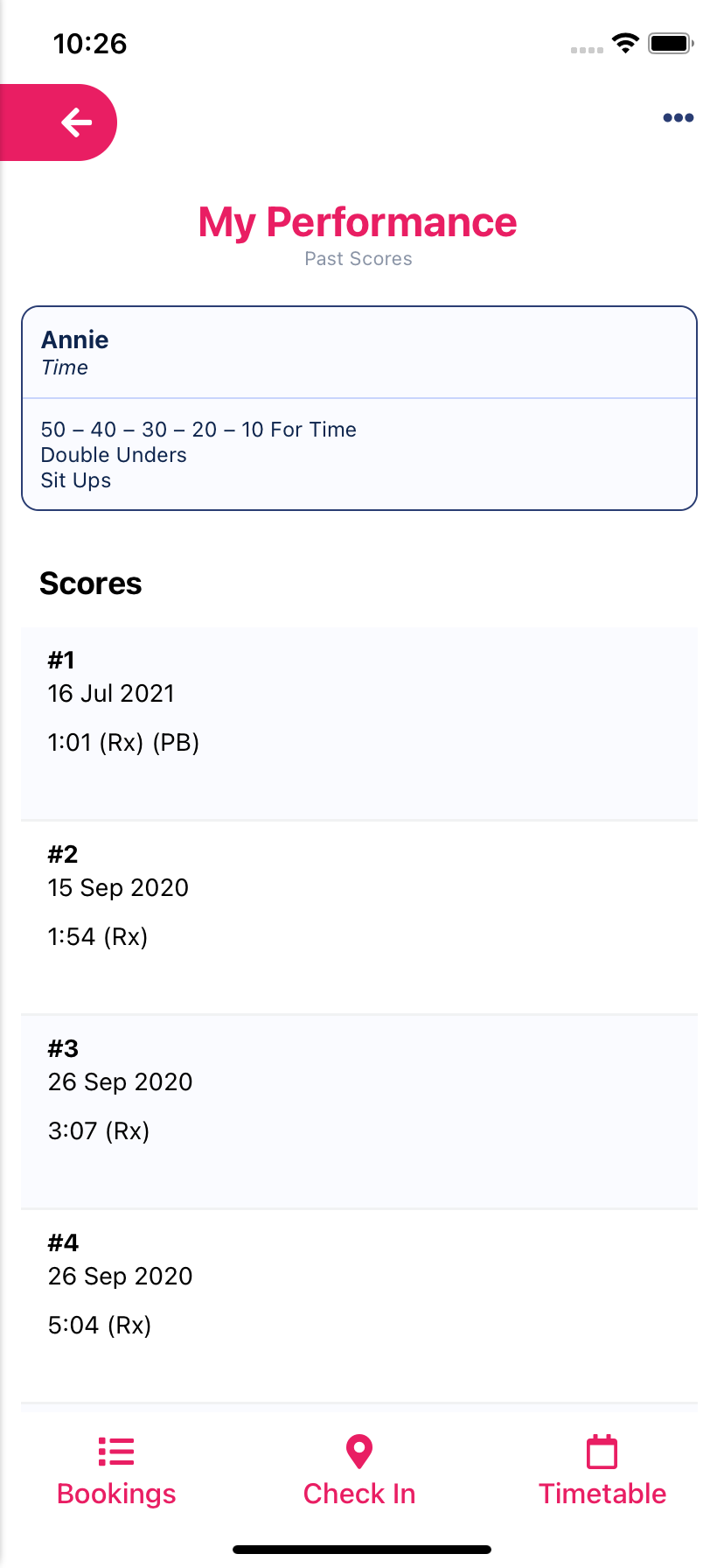 How do I view my previous scores? – Gym Mate