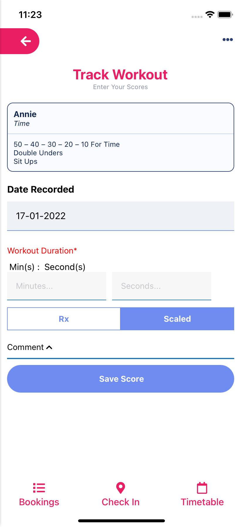 How do I record a score for a 1 rep max or a benchmark workout? – Gym Mate