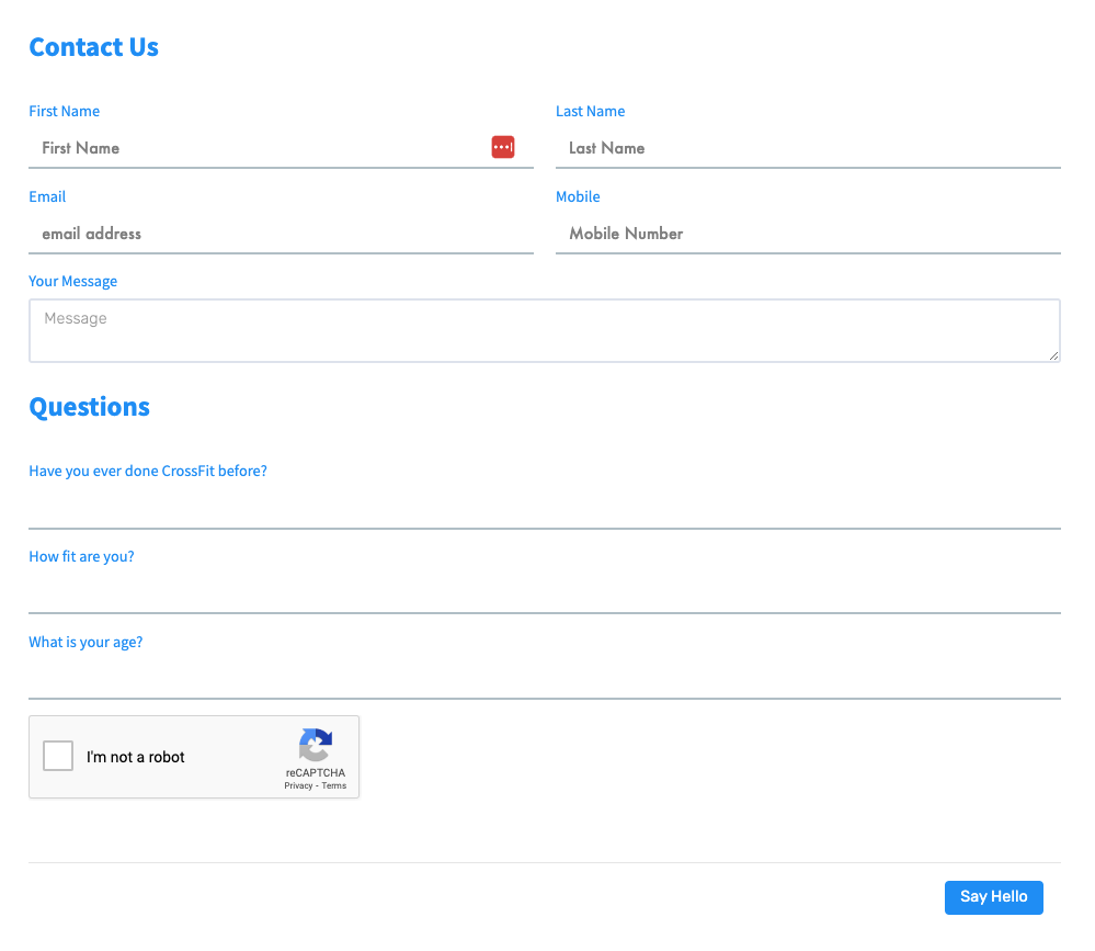 Gym Mate Contact Form – Gym Mate