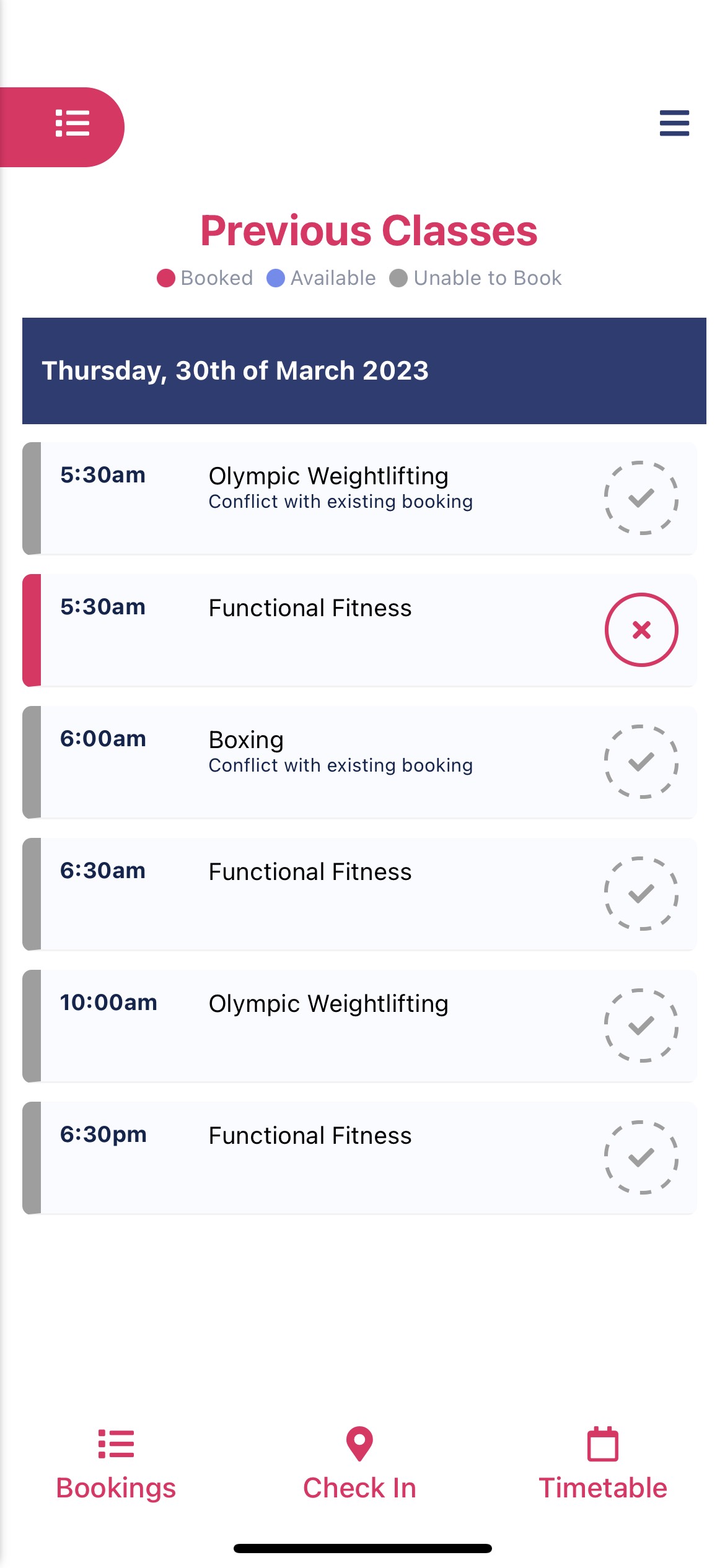 How do I view classes in the past? – Gym Mate