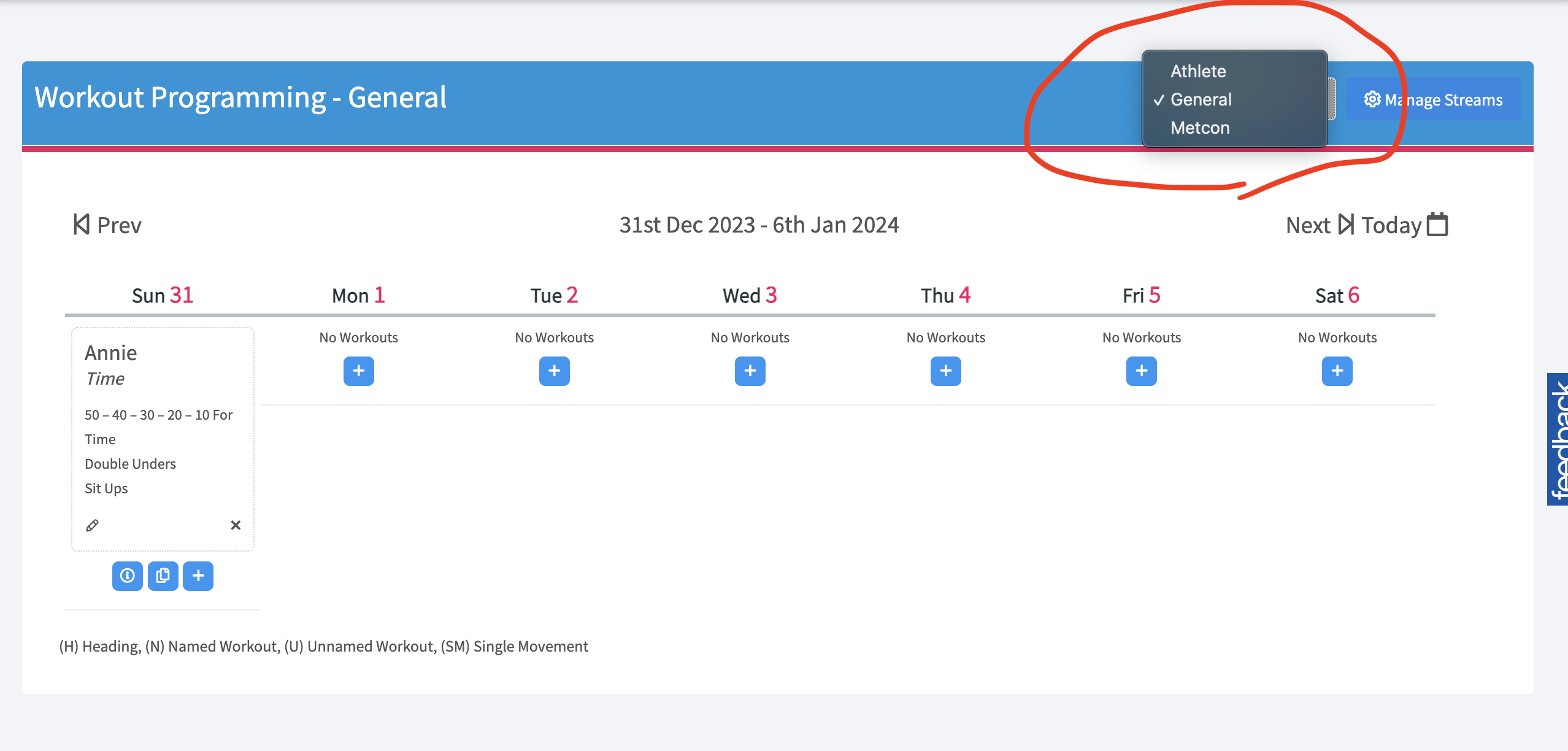 Programming workouts using Programming Streams – Gym Mate
