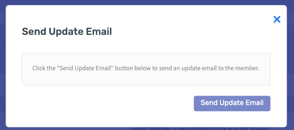 How do I send a member an email to update their details, agree to the ...